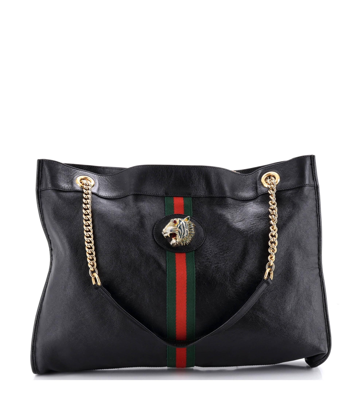 Click here for Pre-Owned Gucci Large Rajah Chain Tote Leather - B... prices