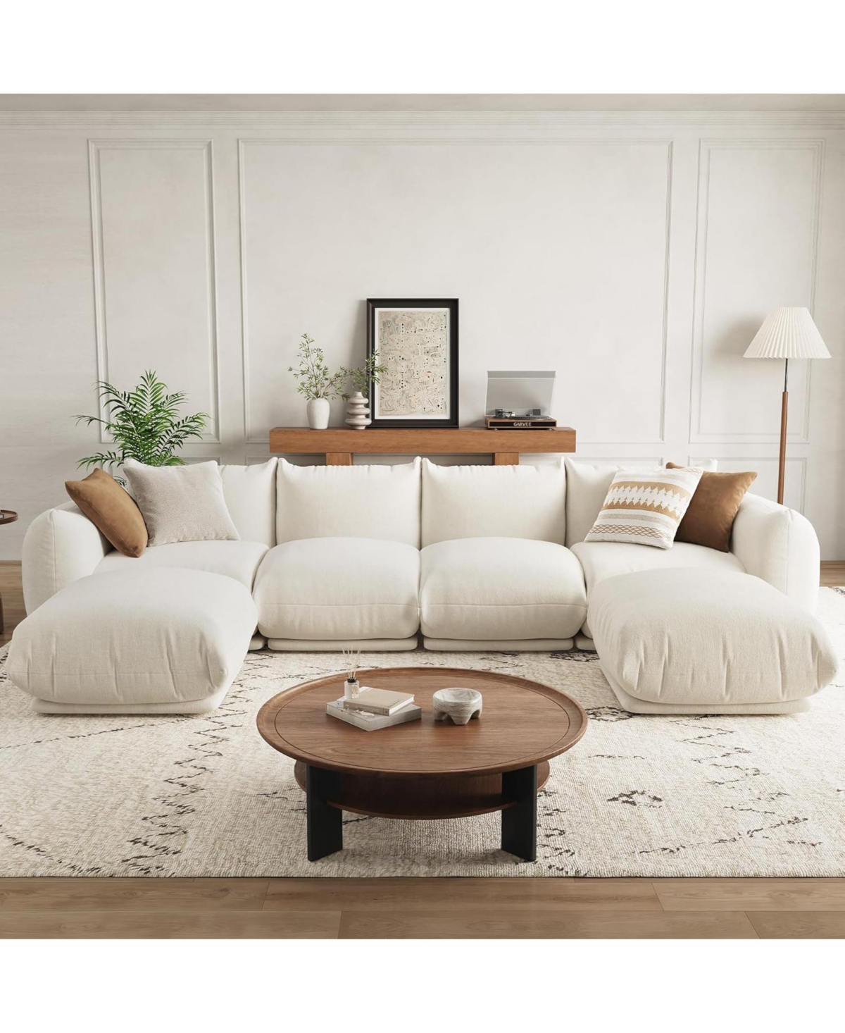 Click here for gaomon 126" U-Shaped Modular Sectional Sofa... prices