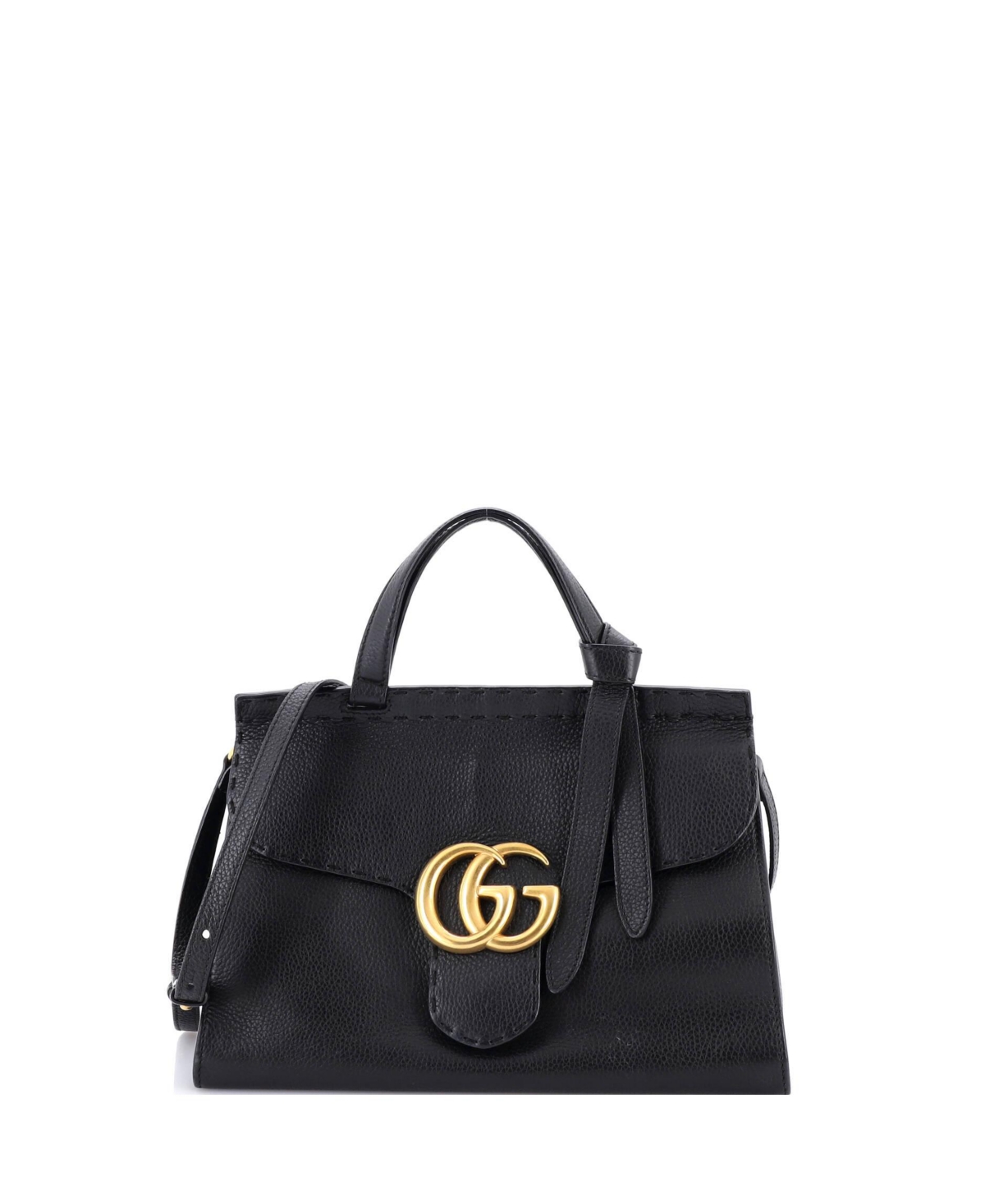 Click here for Pre-Owned Gucci Small Gg Marmont Top Handle Bag Le... prices