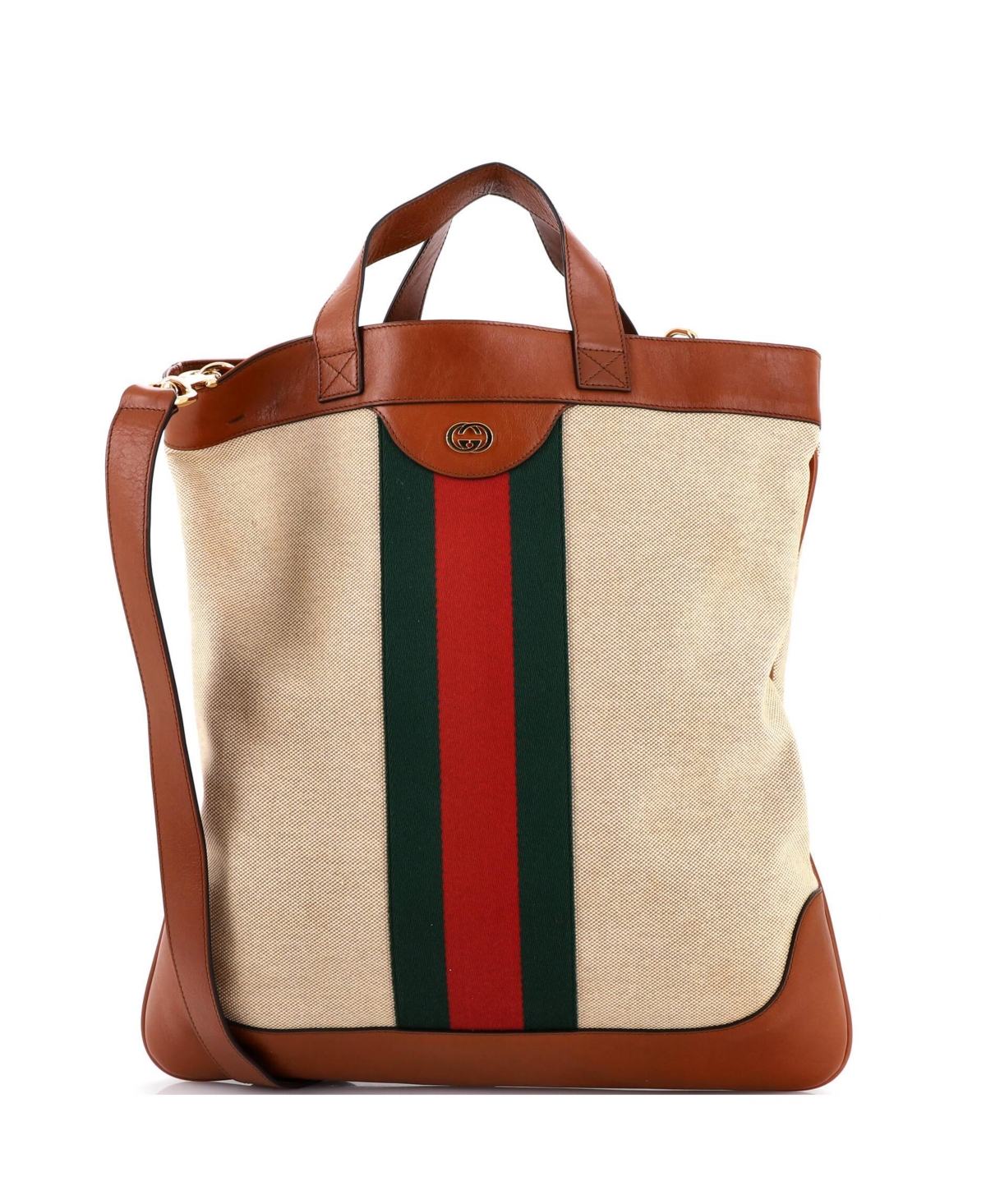 Click here for Pre-Owned Gucci Large Shopping Tote Vintage Web Ca... prices
