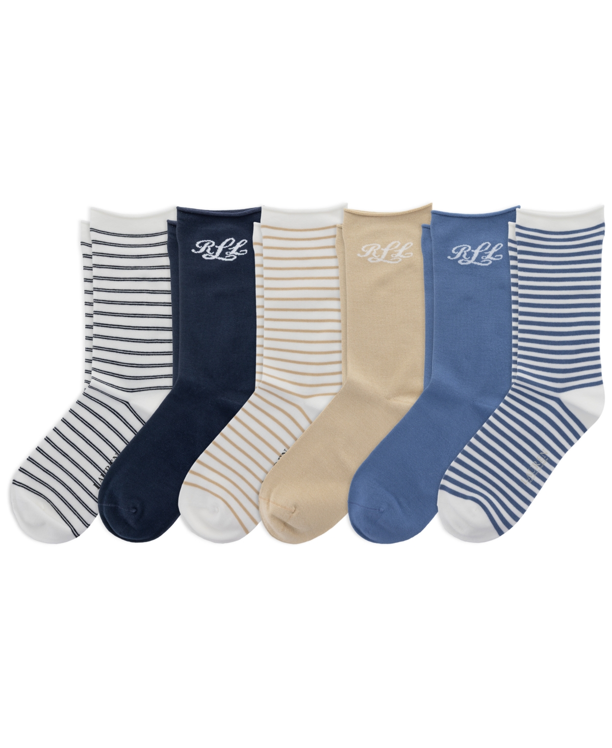Click here for Lauren Ralph Lauren Womens Script Roll-Top Socks... prices