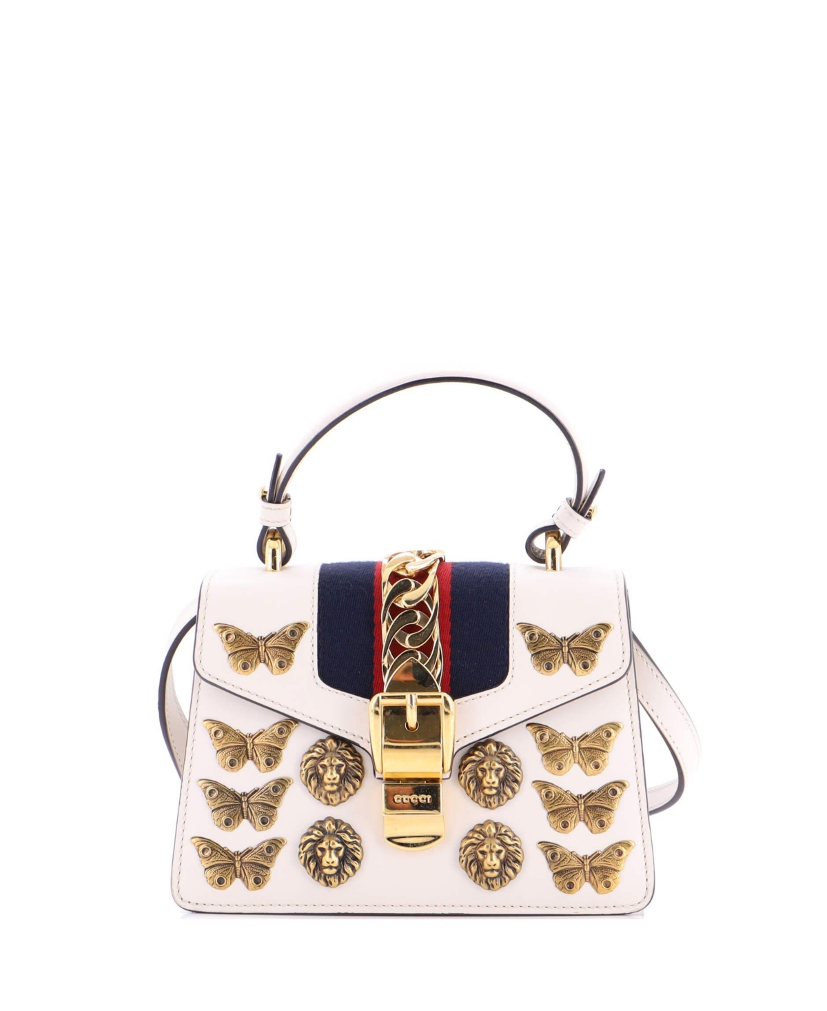 Click here for Pre-Owned Gucci Mini Sylvie Top Handle Bag Embelli... prices