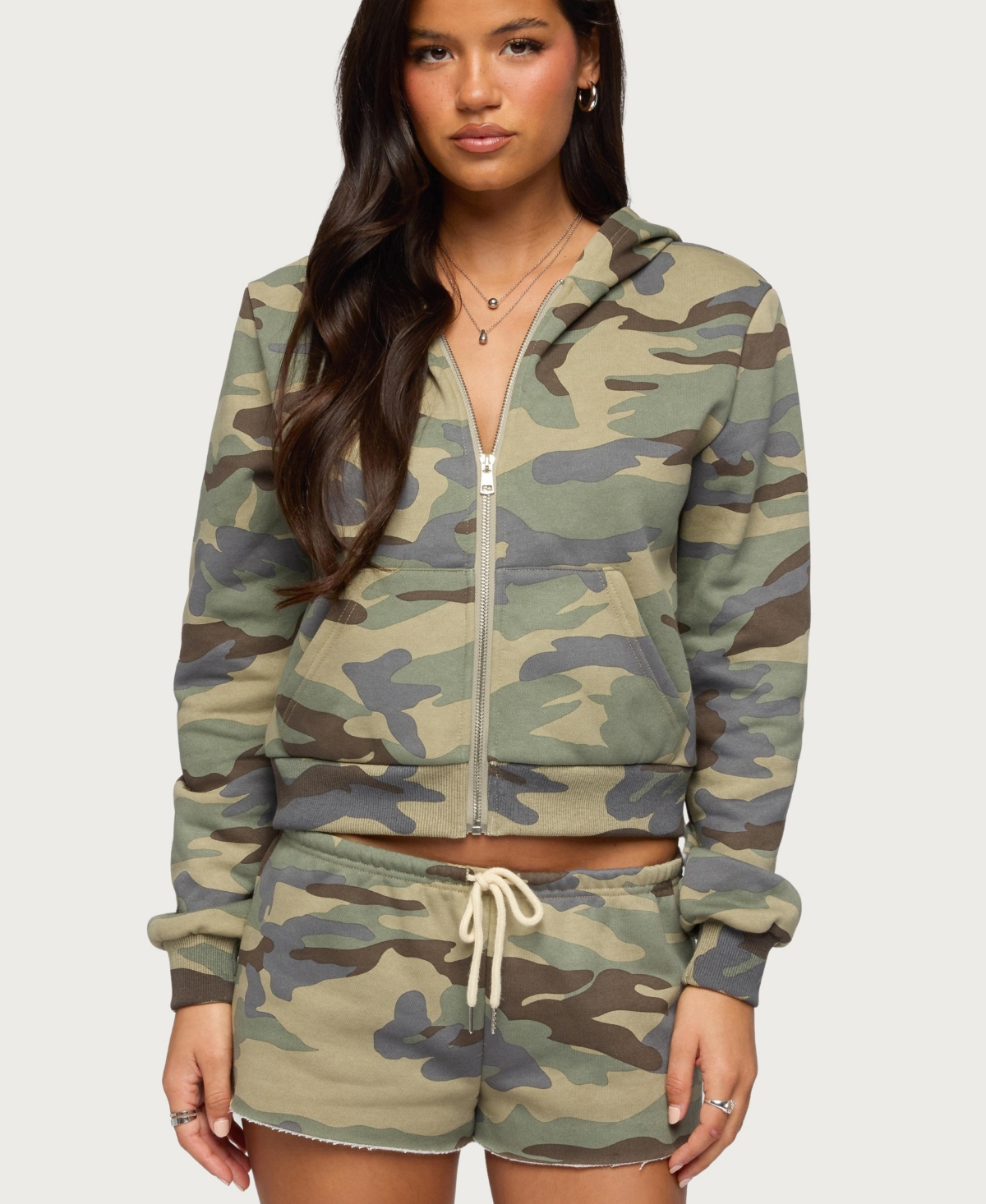 Click here for Edikted Womens Lynette Zip Up Hoodie - Olive prices