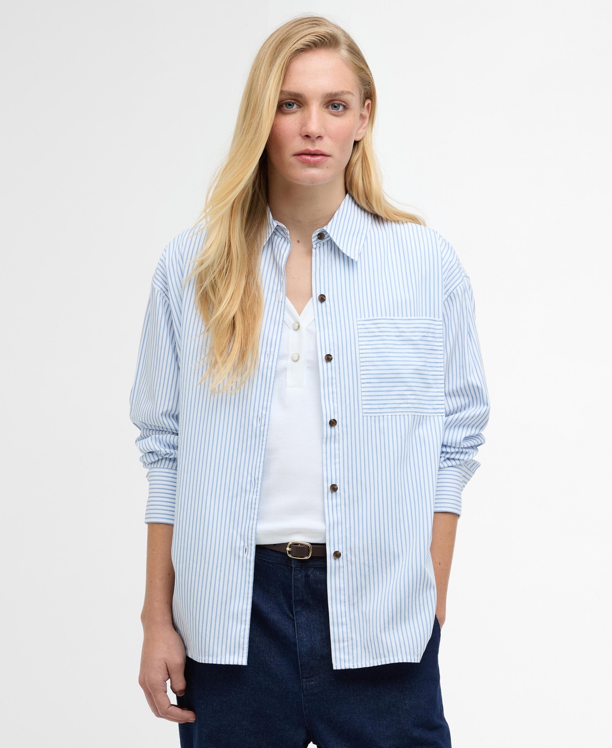 Click here for Barbour Womens Polly Striped Pointed Collar Cotton... prices