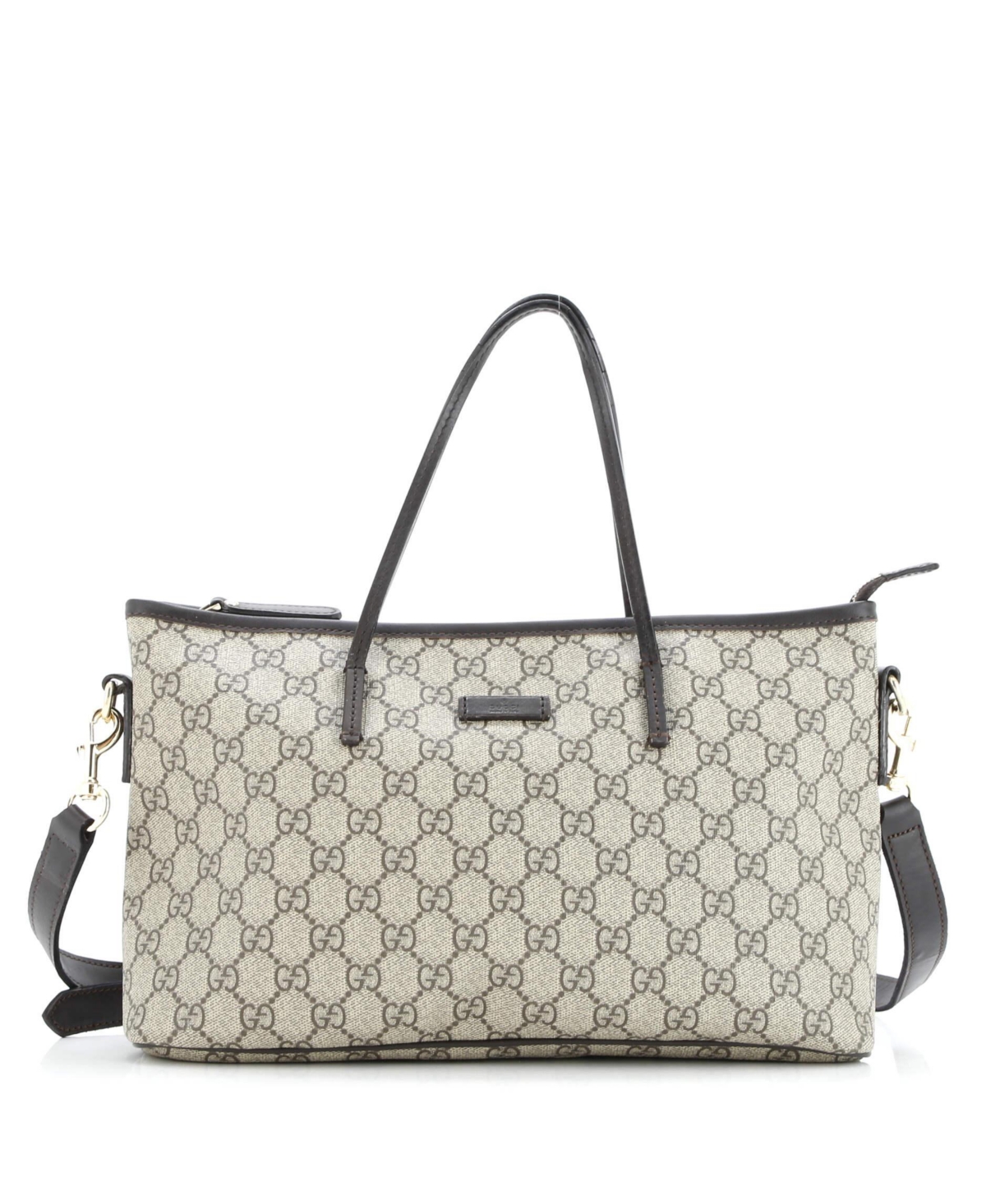 Click here for Pre-Owned Gucci Medium Convertible Zip Tote Gg Coa... prices