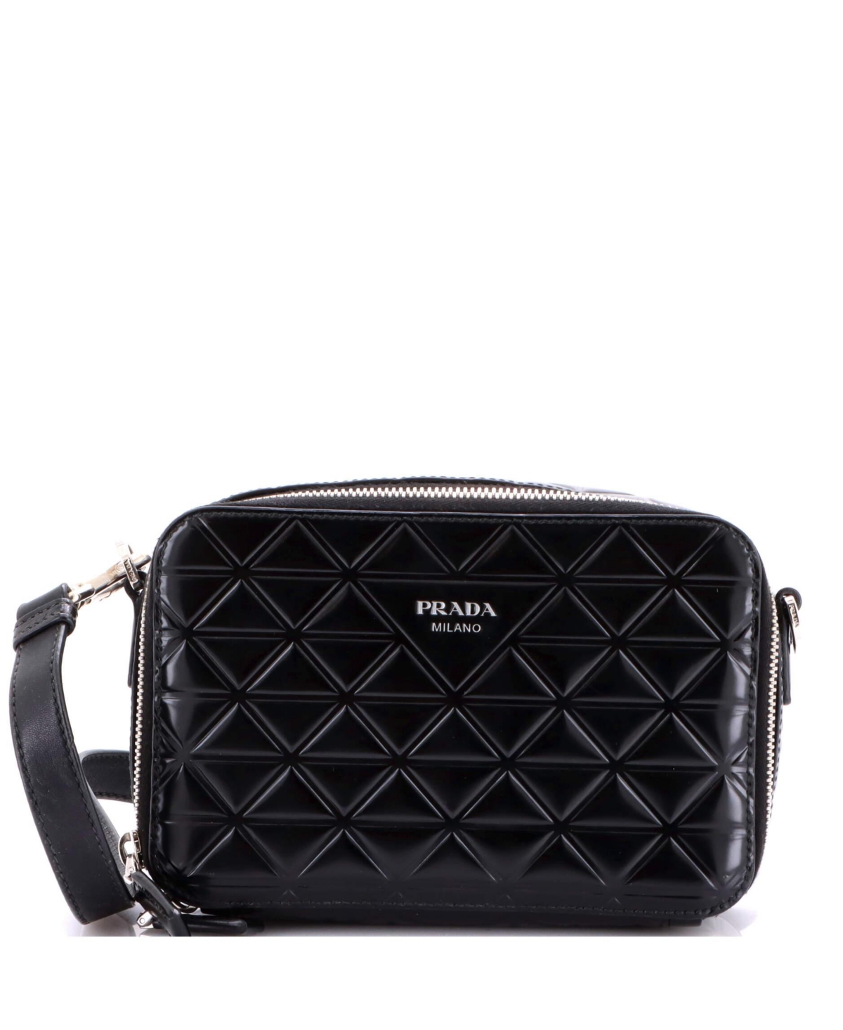 Click here for Pre-Owned Prada Brique Camera Crossbody Bag Emboss... prices