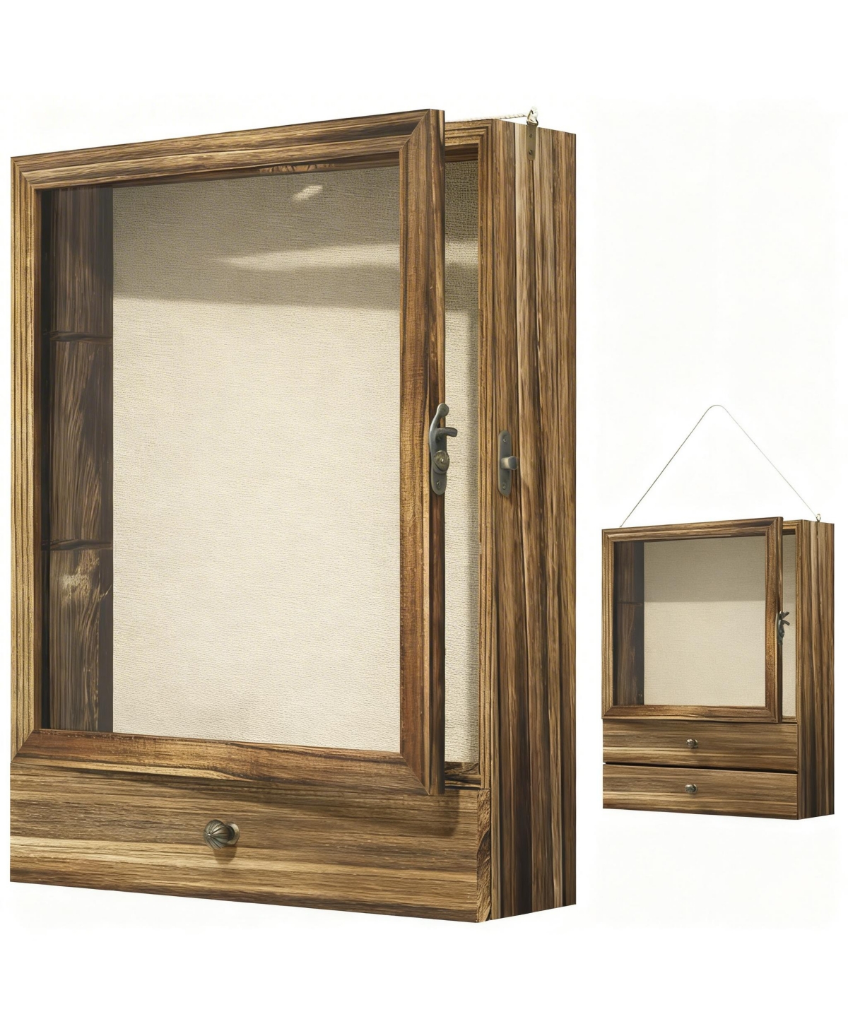 Click here for Yigii Wood Shadow Box with Shelves Drawer Display... prices
