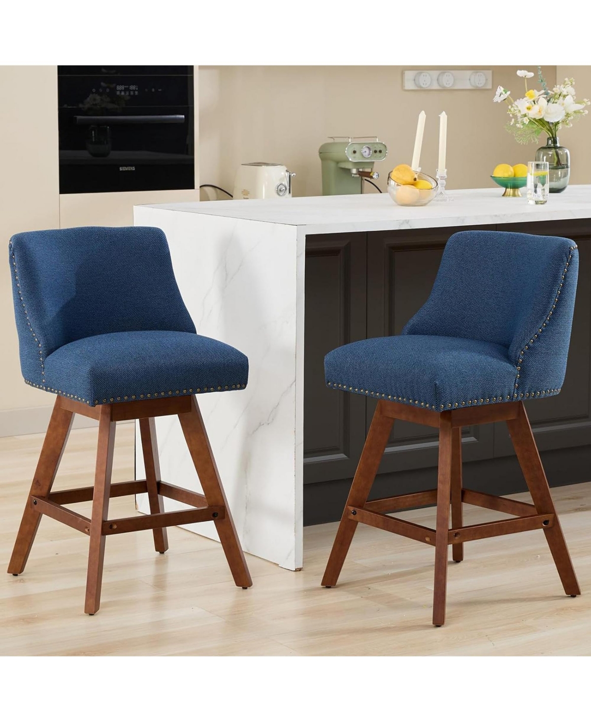 Click here for Rainsken Swivel Bar Stools Set of 2  Modern Uphols... prices