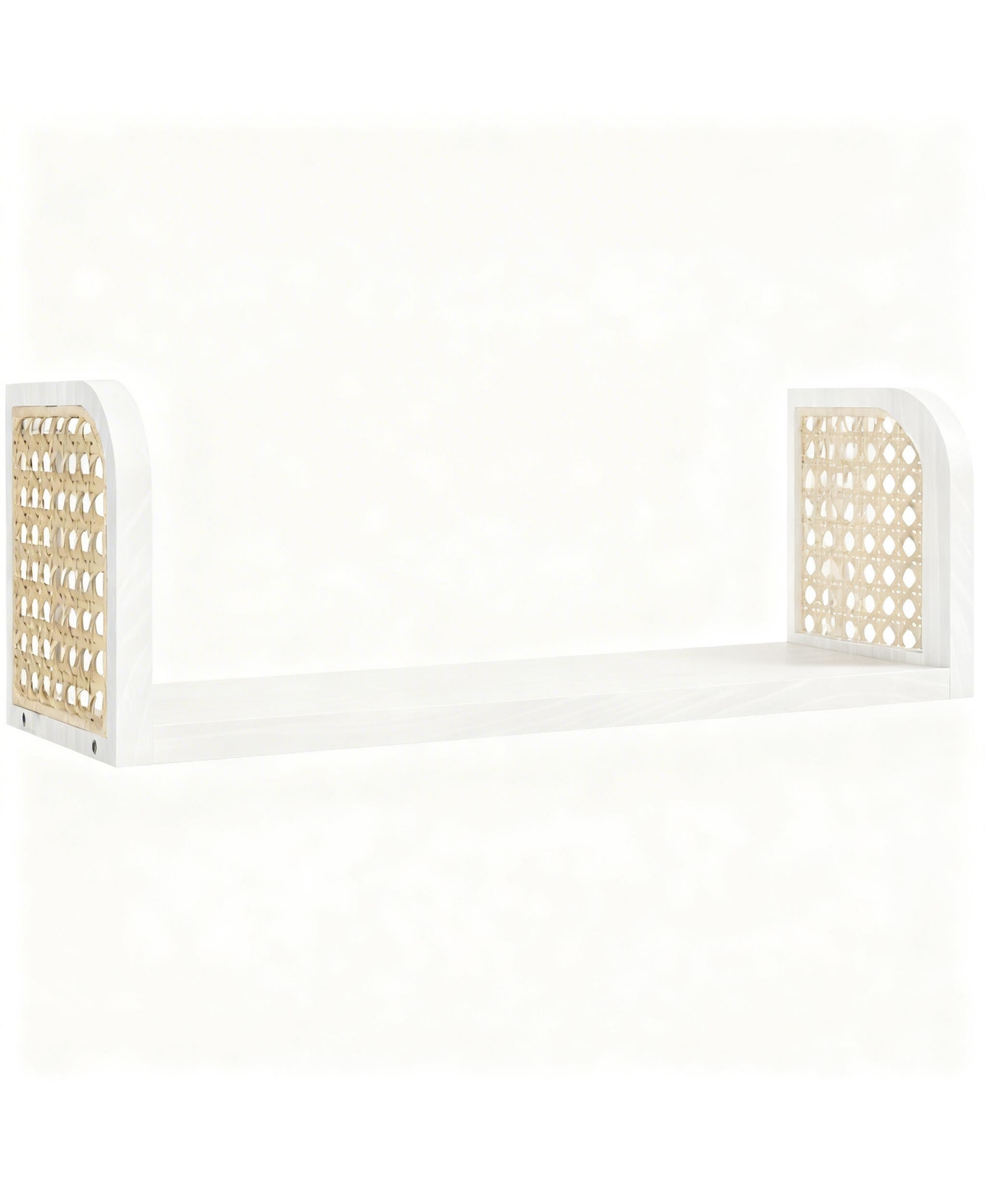 Click here for Yigii Rattan Wall Shelf Wooden Floating Storage Bo... prices