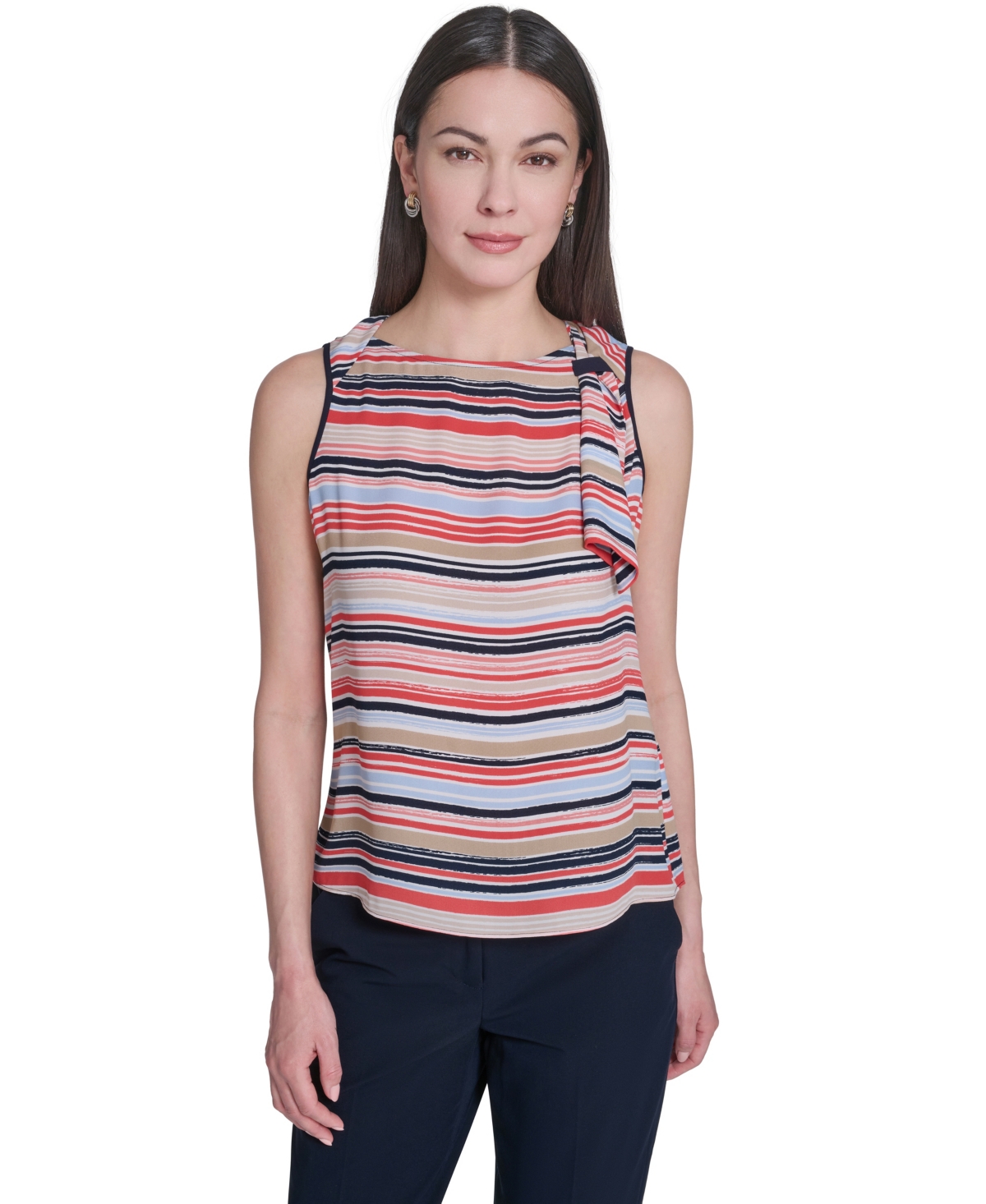 Click here for Tommy Hilfiger Womens Boat Neck Side-Tie Top - Gre... prices