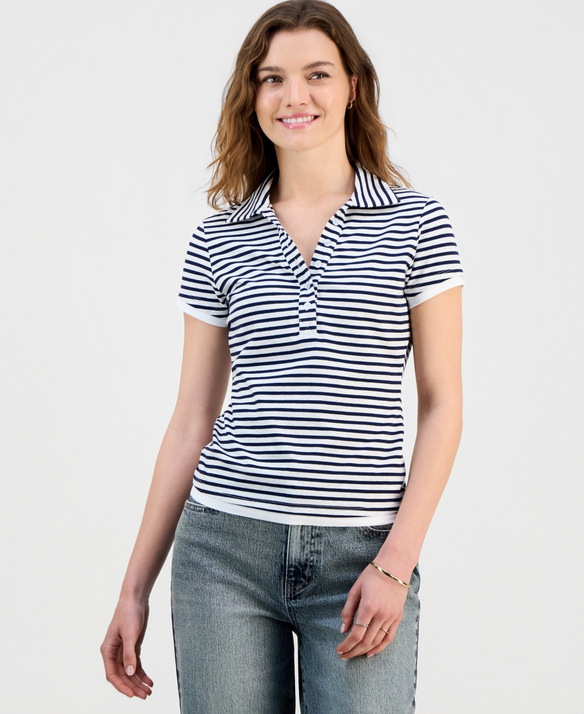 Click here for Ultra Flirt Juniors Layered-Look Polo Shirt - Navy... prices