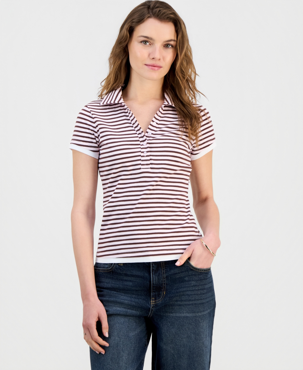 Click here for Ultra Flirt Juniors Layered-Look Polo Shirt - Pink... prices
