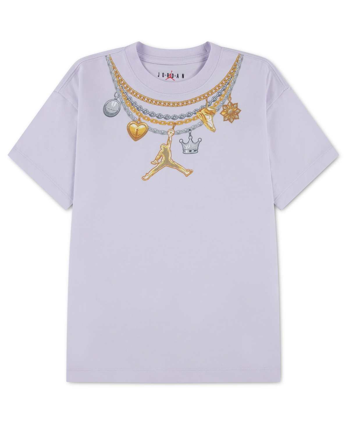 Click here for Jordan Girls 7-16 Necklace Charm T-Shirt - Barely... prices