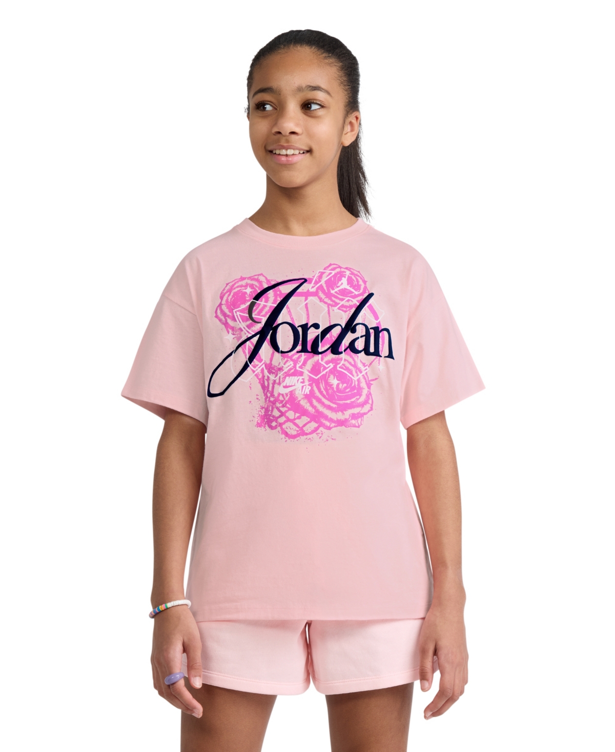 Click here for Jordan Girls 7-16 Floral Flight T-Shirt - Nike Pin... prices