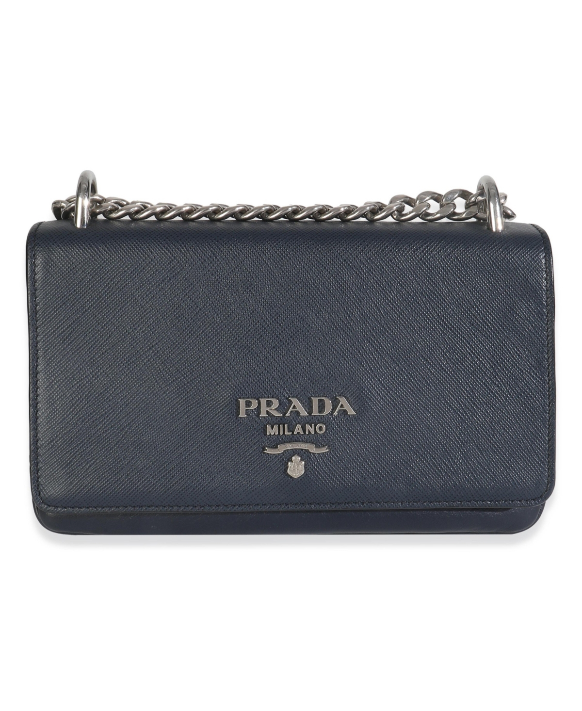 Click here for Pre-Owned Prada Bluette Saffiano Chain Shoulder Ba... prices