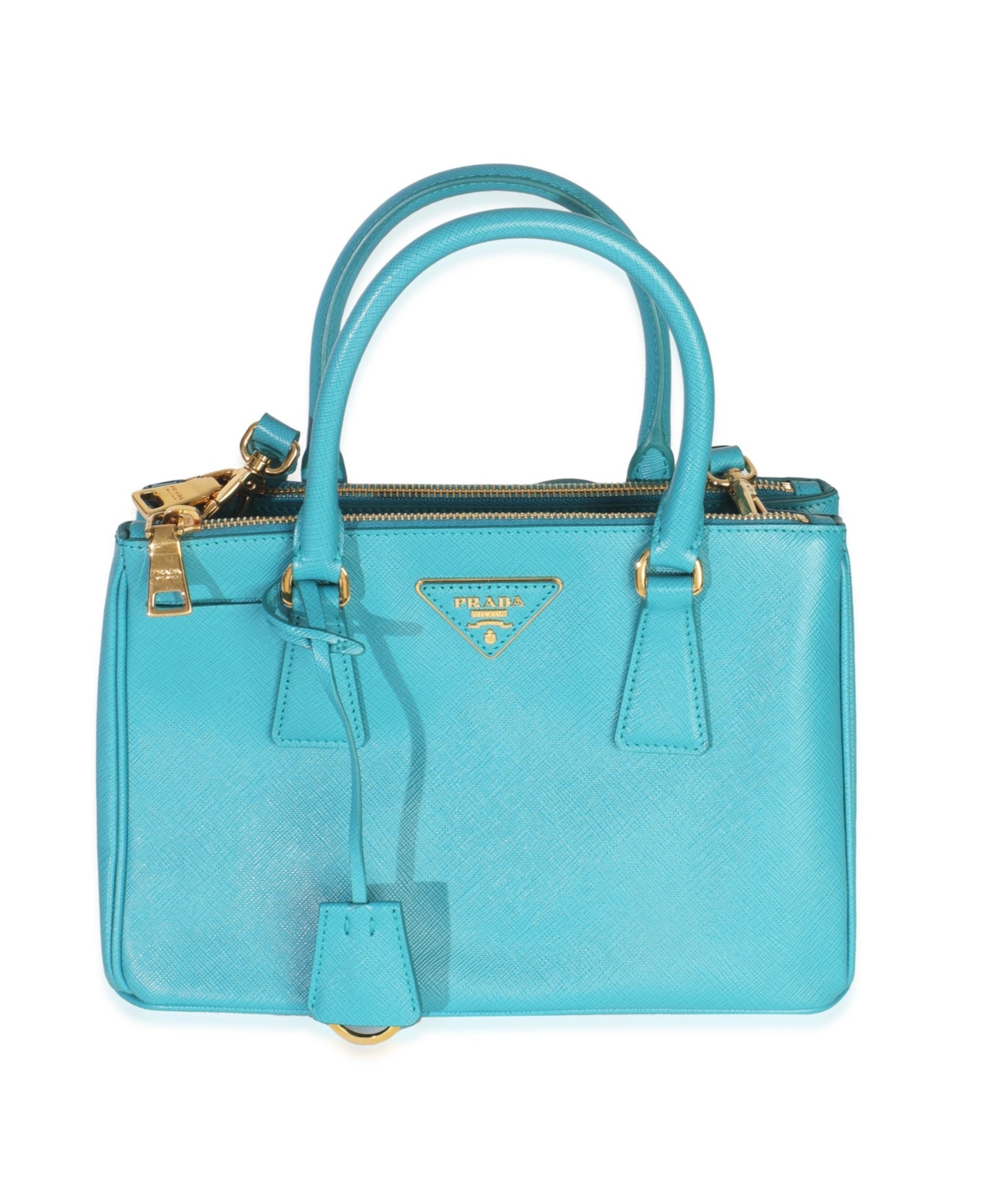Click here for Pre-Owned Prada Turchese Saffiano Galleria Small D... prices