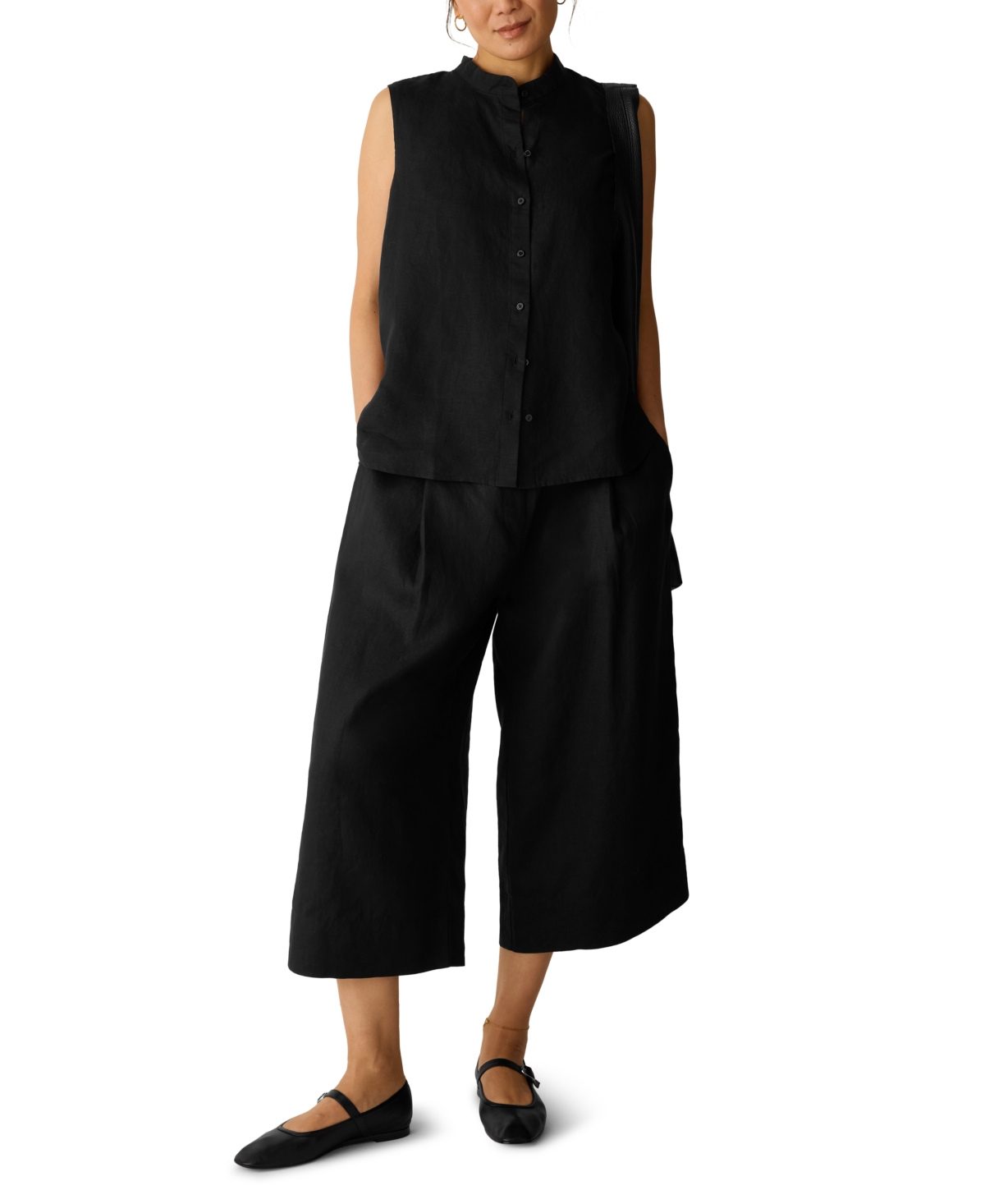 Click here for Eileen Fisher Womens High-Waist Wide-Leg Pants - B... prices