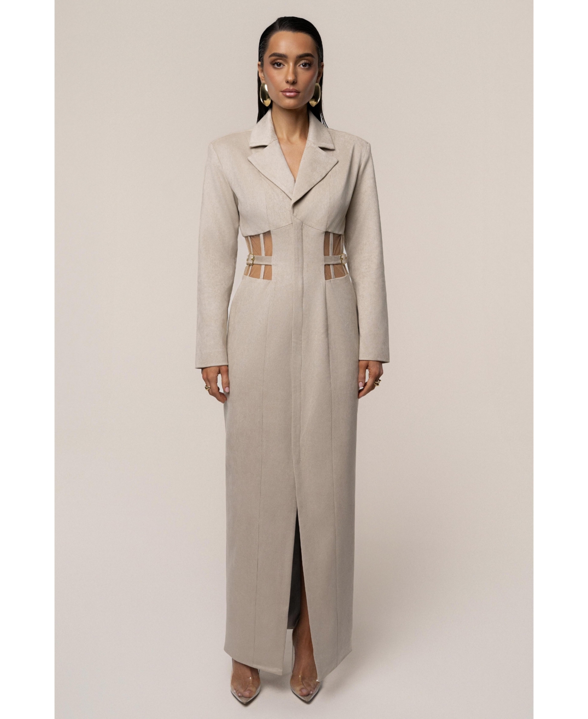 Click here for Jluxlabel Womens Toffee Haze Suede Dress - Beige prices