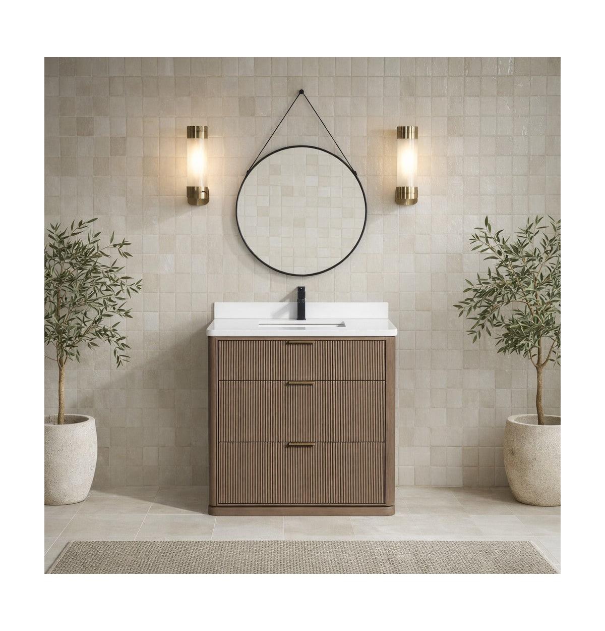 Click here for Aria 36" Bathroom Vanity Smoked Oak - Smoked... prices