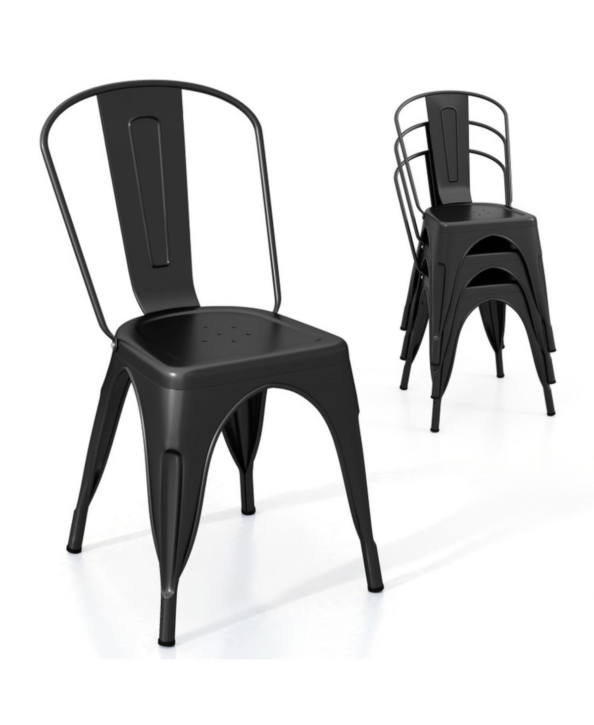 Click here for Gouun Set of 4 Metal Dining Chairs with Removable... prices