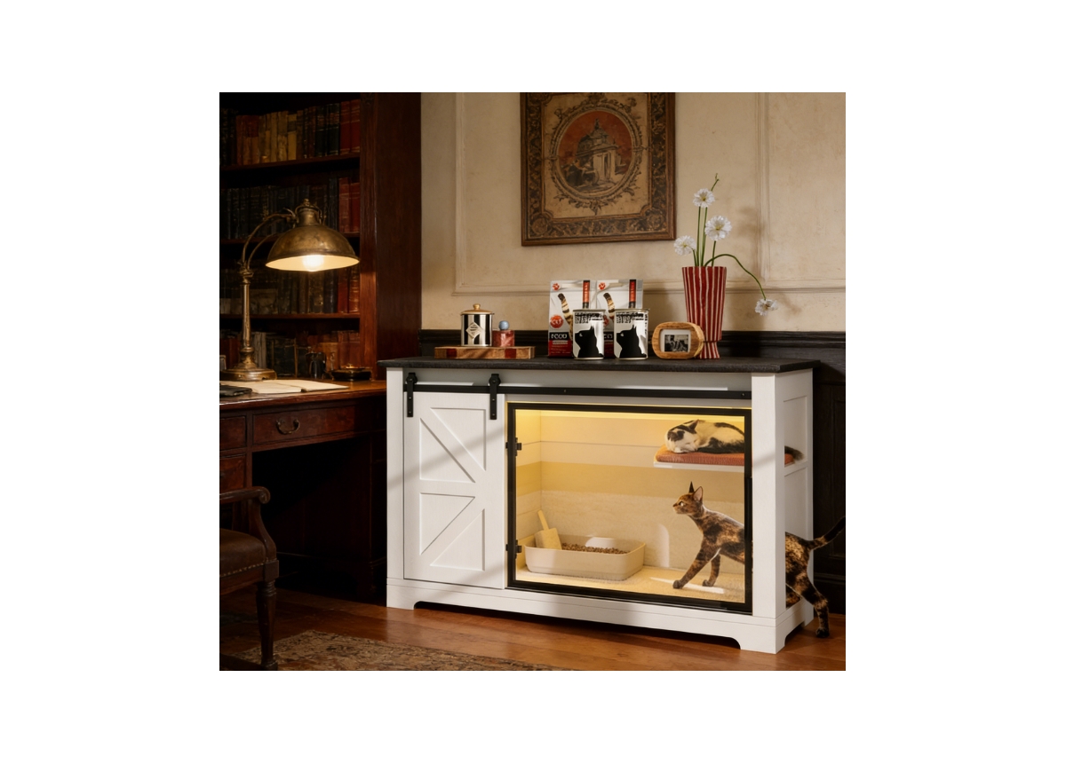 Click here for Zeus & Ruta 46 in. Farmhouse Cat Litter Box Enclos... prices