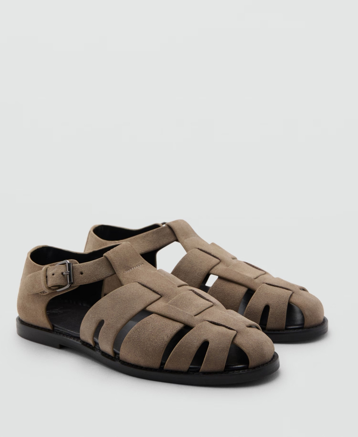 Click here for Mango Mens Suede Leather Fisherman Sandals - Beige prices