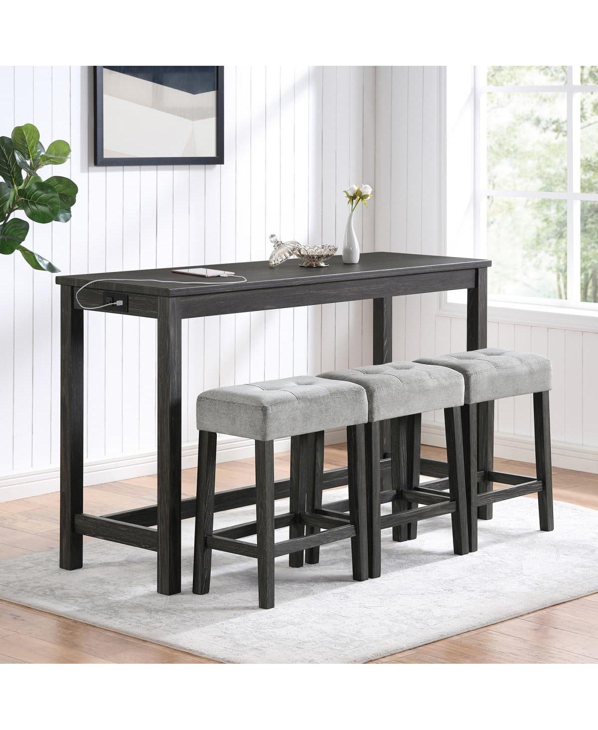 Click here for Maison Boucle 4-Piece Bar Table Set with Power Out... prices