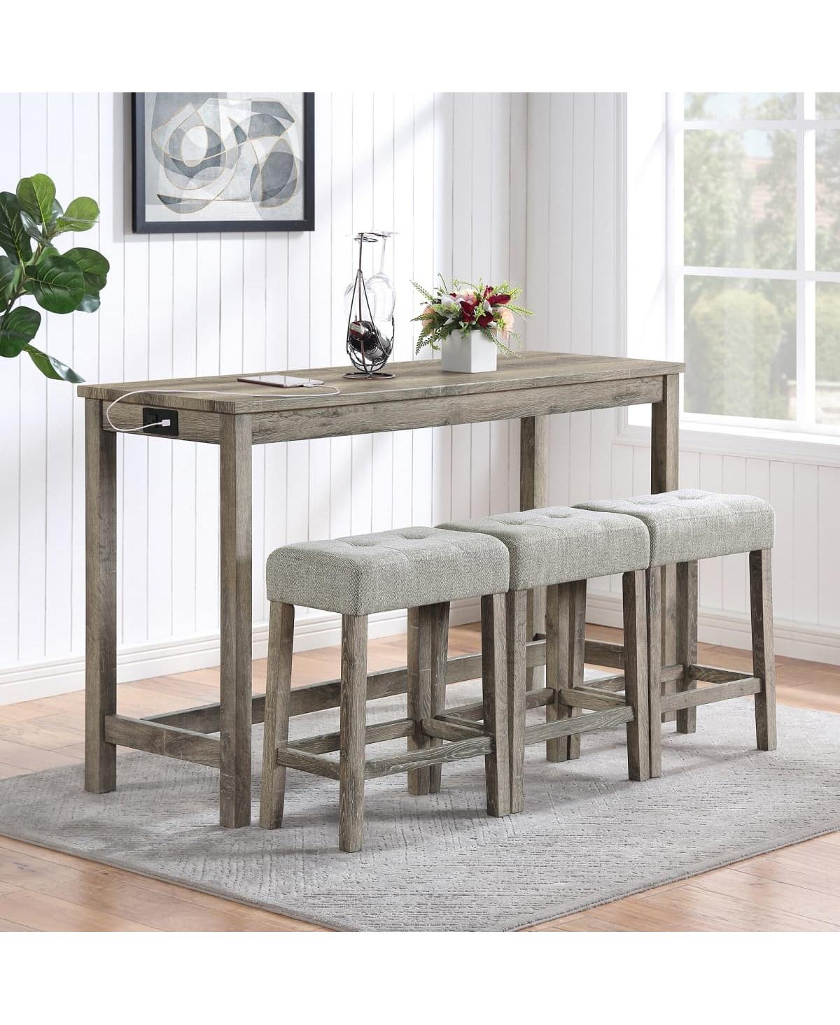 Click here for Maison Boucle 4-Piece Bar Table Set with Power Out... prices
