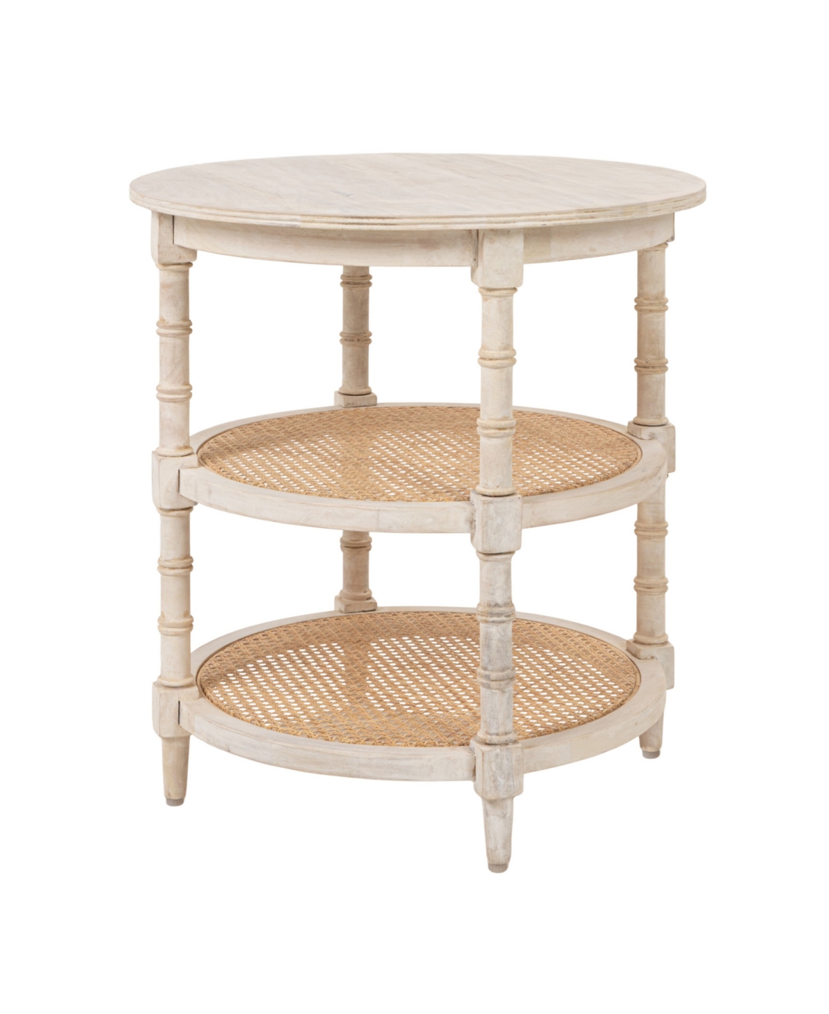 Click here for Storied Home Round 23 Wood End Table with 2-Woven... prices