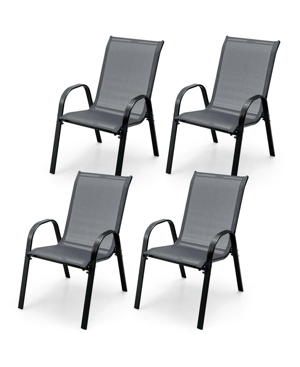 Click here for Gymax 4 Pieces Patio Stacking Dining Chairs with C... prices