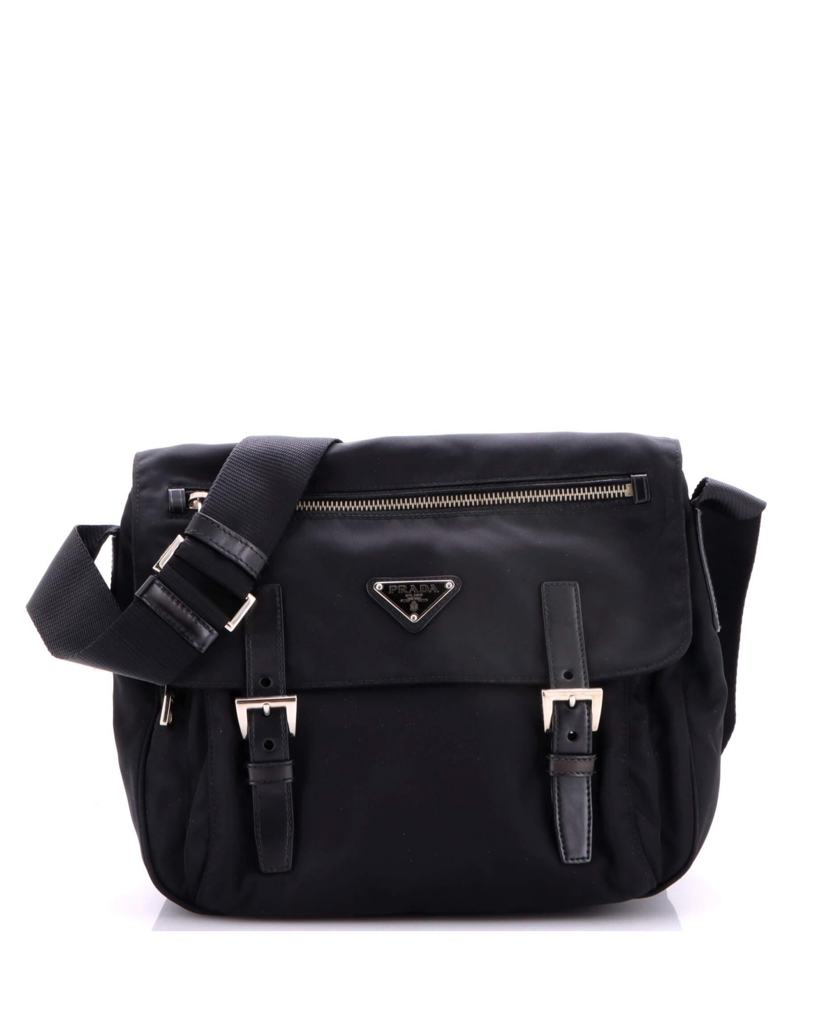 Click here for Pre-Owned Prada Large Double Buckle Flap Messenger... prices