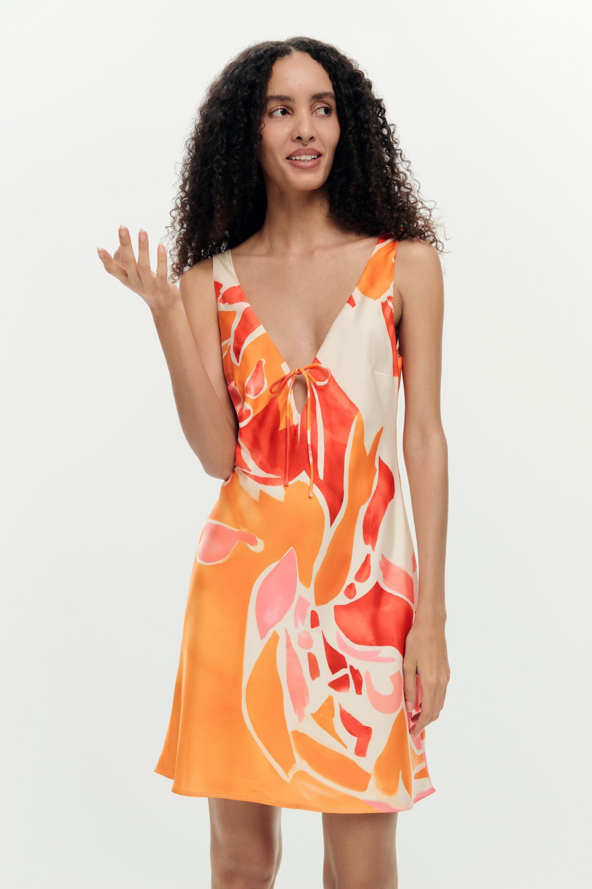 Click here for Desigual Womens Strappy Petal Dress - Orange prices