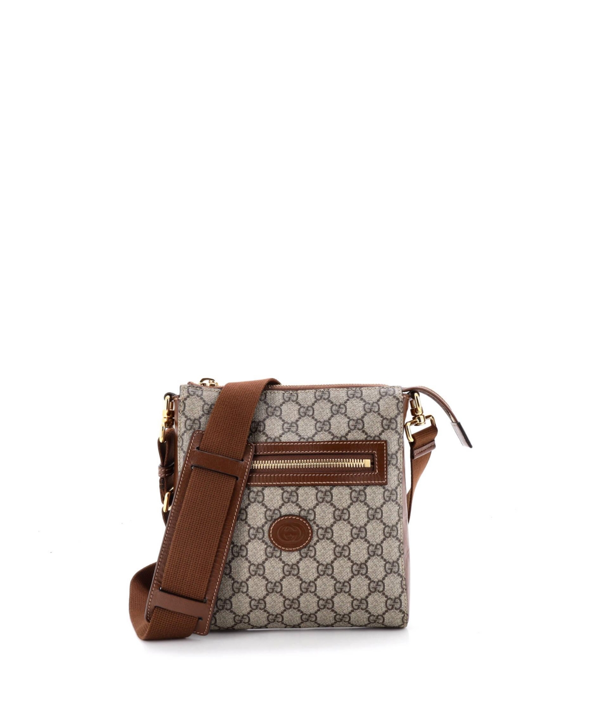 Click here for Pre-Owned Gucci Small Interlocking G Patch Zip Mes... prices