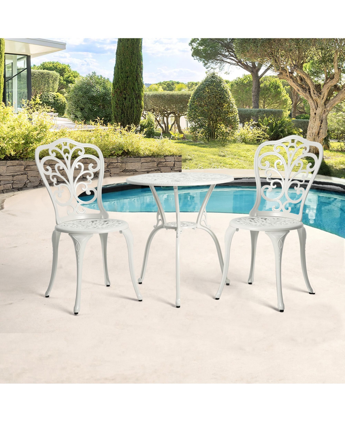 Click here for Clihome Patio Bistro Sets 3 Piece Outdoor Cast Alu... prices