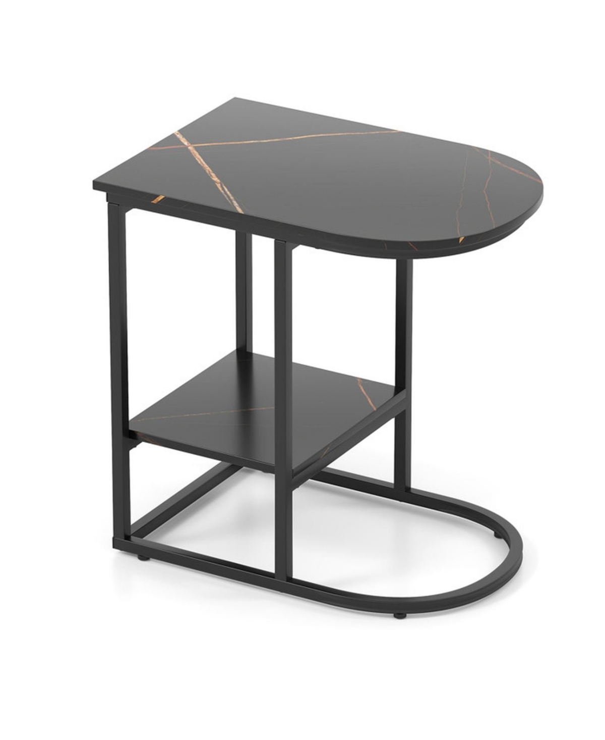 Click here for Gouun C-Shaped Modern Sofa Side Table with Faux Ma... prices