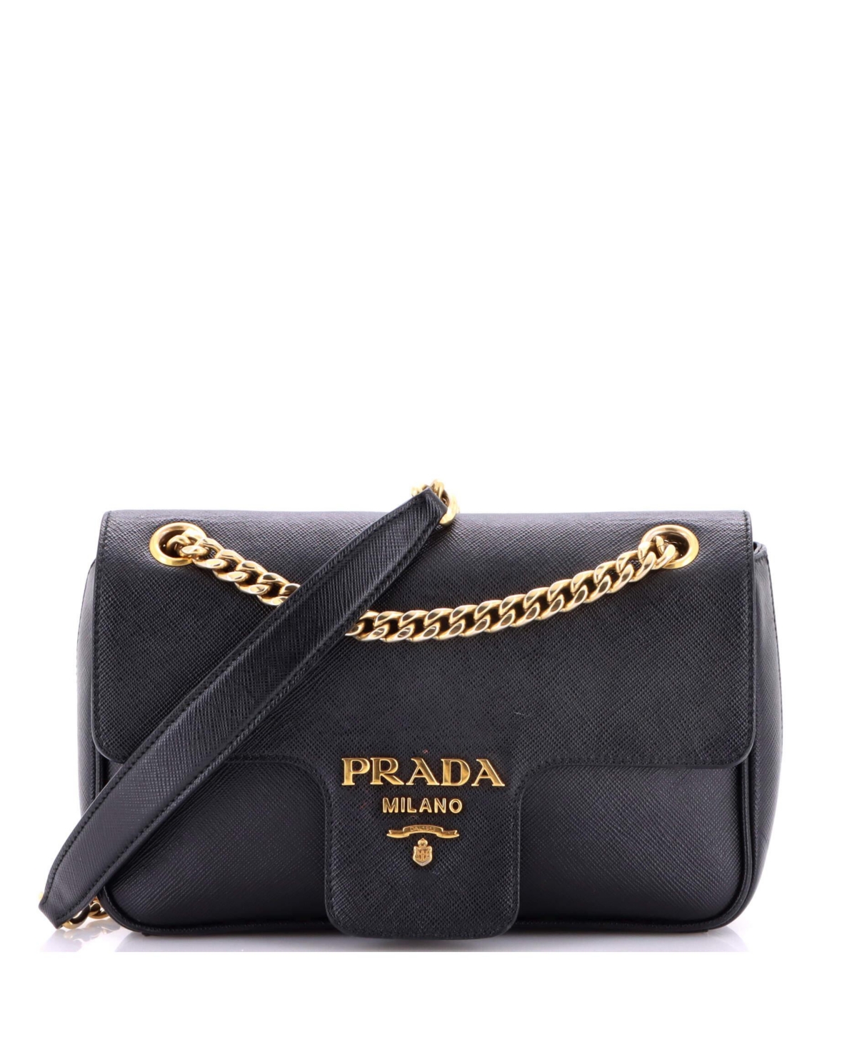 Click here for Pre-Owned Prada Small Pattina Flap Shoulder Bag Sa... prices