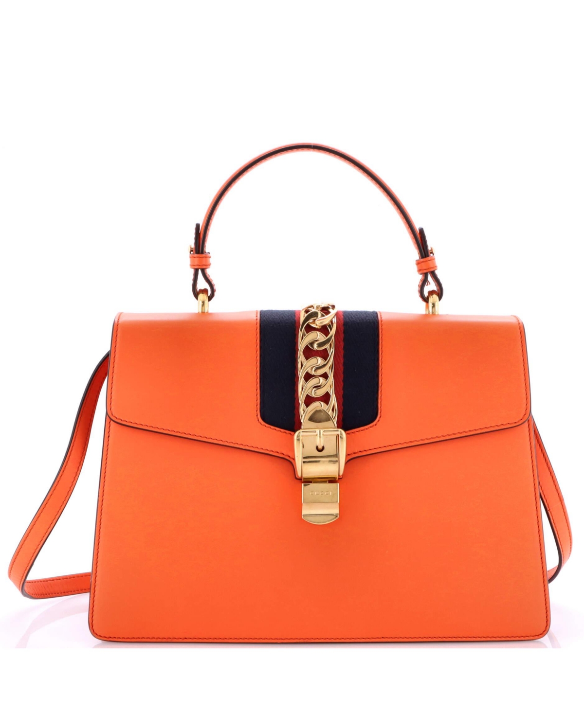 Click here for Pre-Owned Gucci Medium Sylvie Top Handle Bag Leath... prices