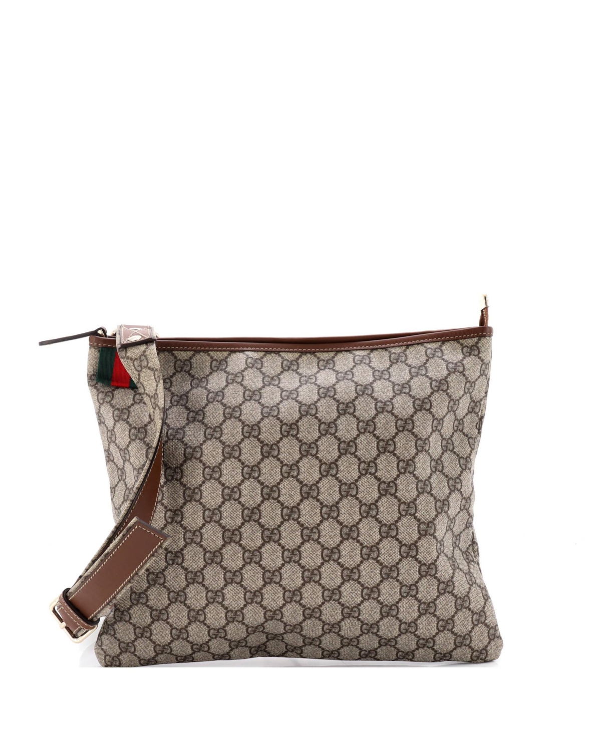 Click here for Pre-Owned Gucci Large Web Loop Flat Messenger Gg C... prices