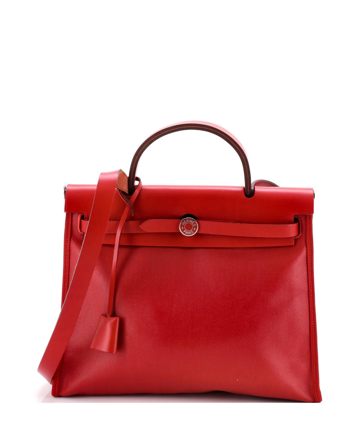 Click here for Pre-Owned HERMES 31 Herbag Zip Berline Vache Canva... prices