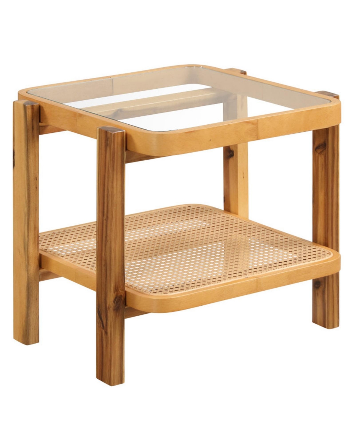 Click here for Gouun 22 in Rattan 2-Tier End Table with Tempered... prices