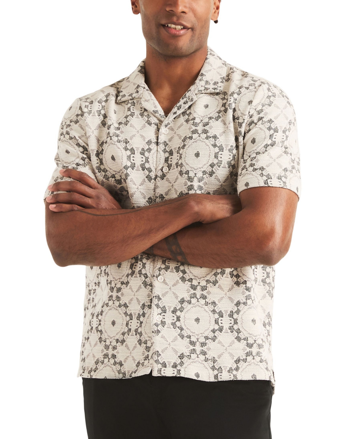 Click here for Nautica Mens Short-Sleeve Jacquard Knit Shirt - Sa... prices