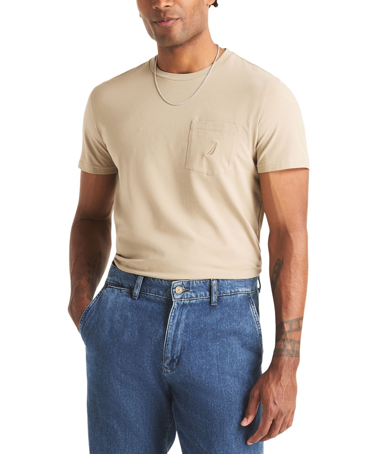 Click here for Nautica Mens Classic-Fit Solid Crew Neck Pocket T-... prices