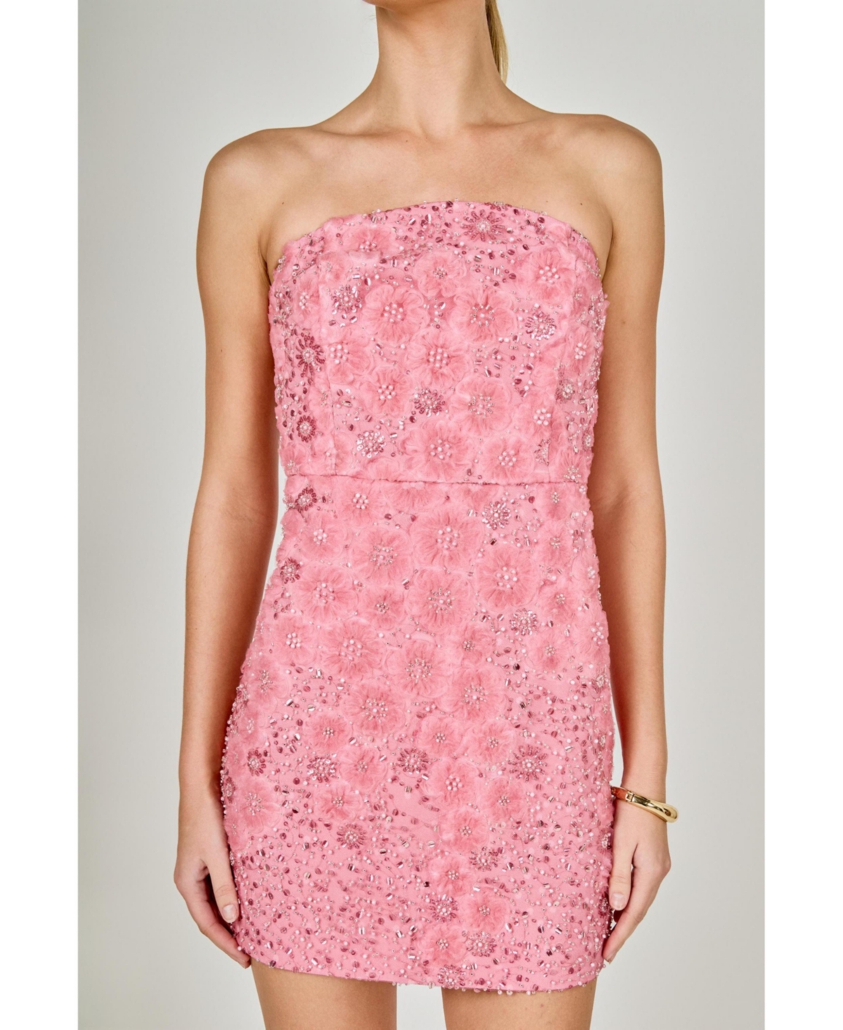 Click here for endless rose Womens Sequins Lace Strapless Mini Dr... prices