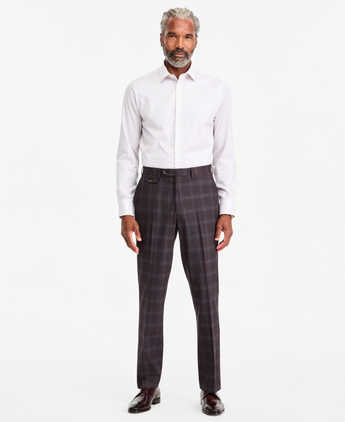 Click here for Tayion Collection Mens Classic-Fit Burgundy Plaid... prices