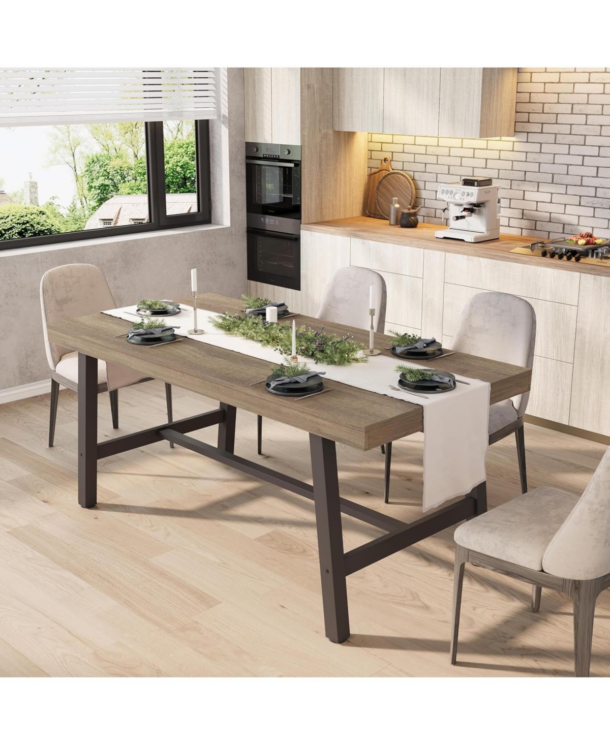 Click here for gaomon Industrial Dining Table for 4-6 People  63&... prices