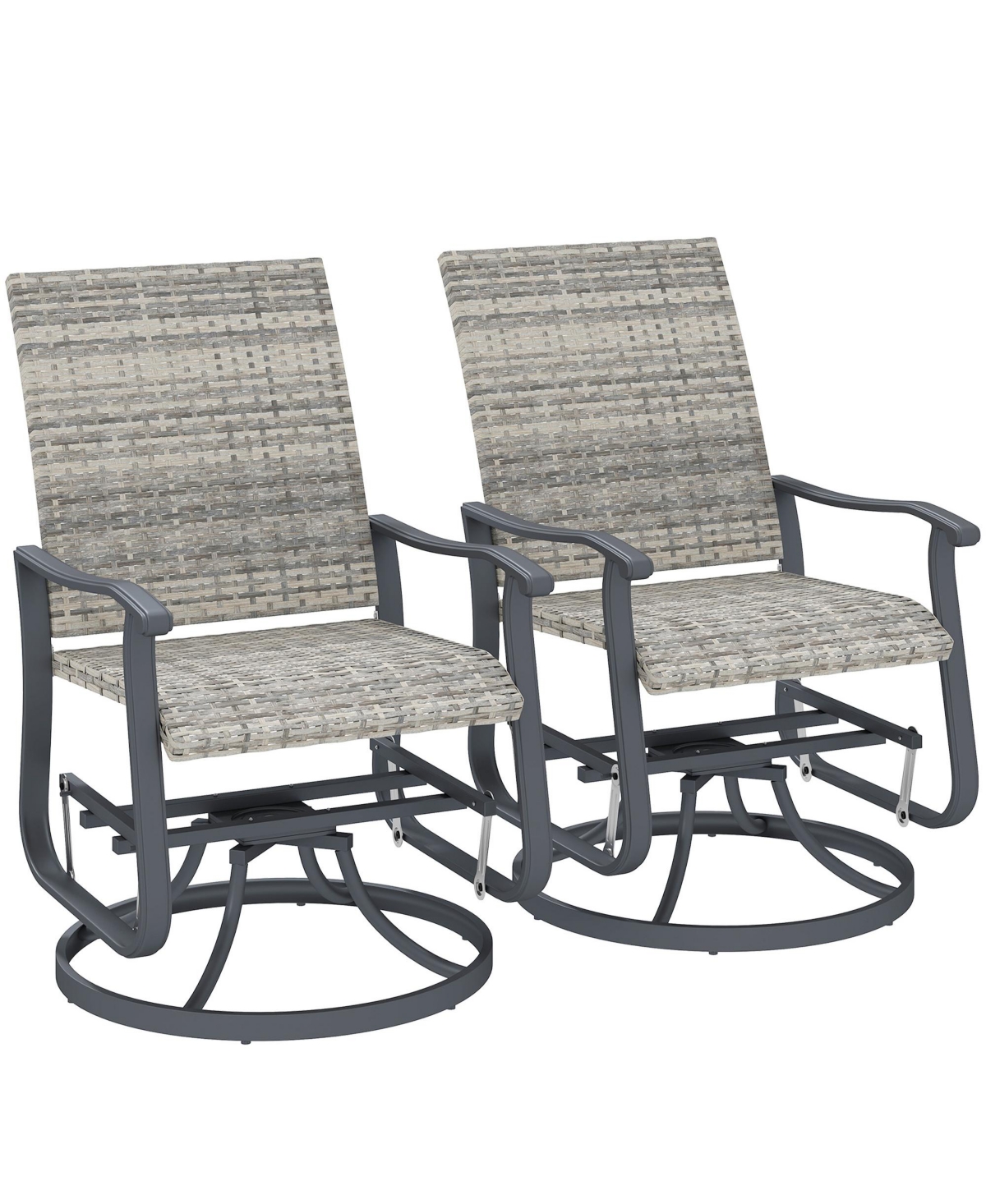 Click here for Outsunny Outdoor Glider Chair Set Wicker Swivel Pa... prices