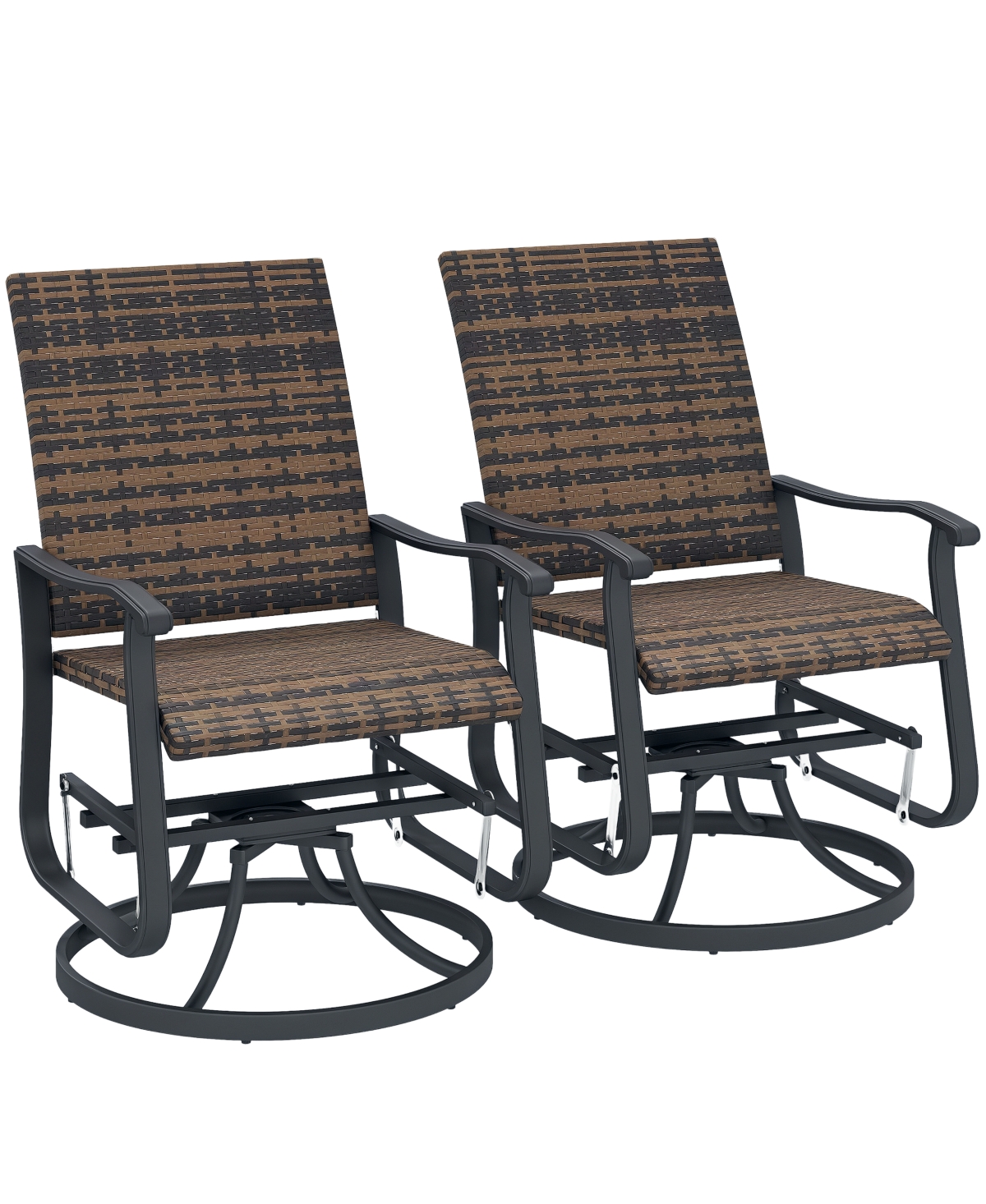 Click here for Outsunny Outdoor Glider Chair Set Wicker Swivel Pa... prices