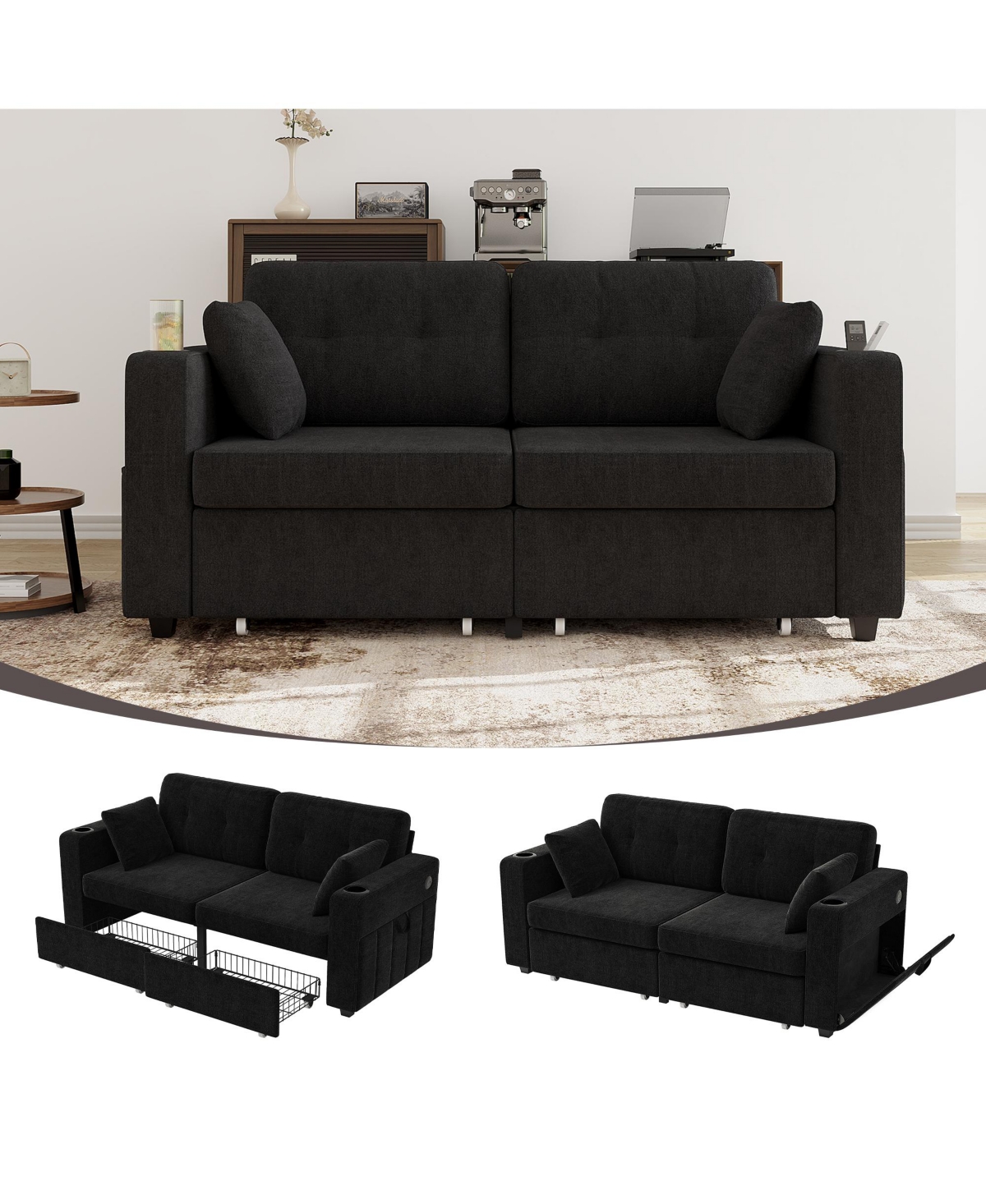 Click here for Rainsken Modern 2-Seater Chenille Couch  67 Inch L... prices