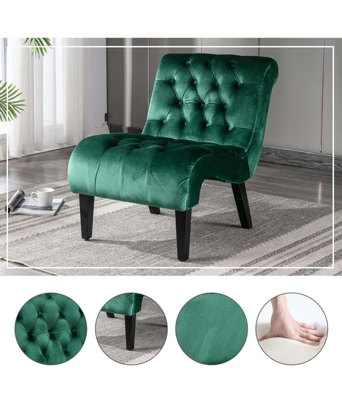 Click here for Rainsken Modern Velvet Accent Chair  Upholstered F... prices