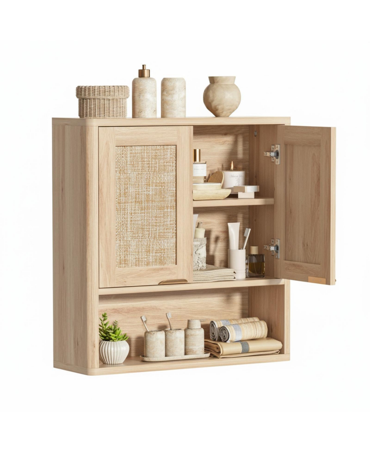 Click here for Yigii Rattan Wall Mounted Bathroom Cabinet Adjusta... prices